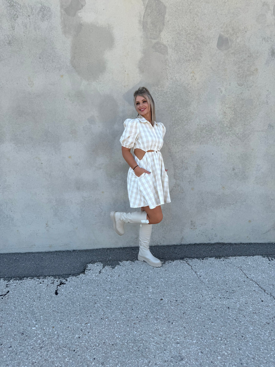 Checkered Cut-Out Dress – Body Rejuvenation