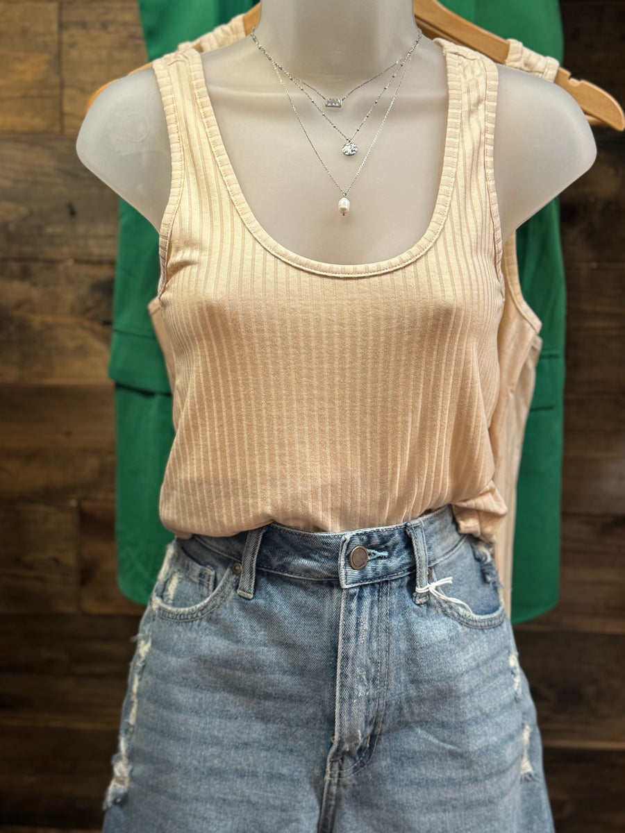 Cream Ribbed Tank – Body Rejuvenation
